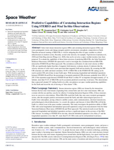 Predictive capabilities of corotating interaction regions using STEREO ...