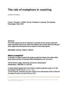 The role of metaphor in coaching - CentAUR