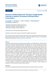 Harmony in political discourse? The impact of high-quality listening on ...