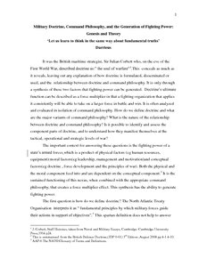Military doctrine, command philosophy and the generation of fighting ...