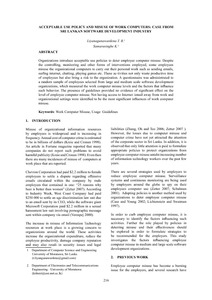 Acceptable use policy and employee computer usage: case of Sri Lankan ...